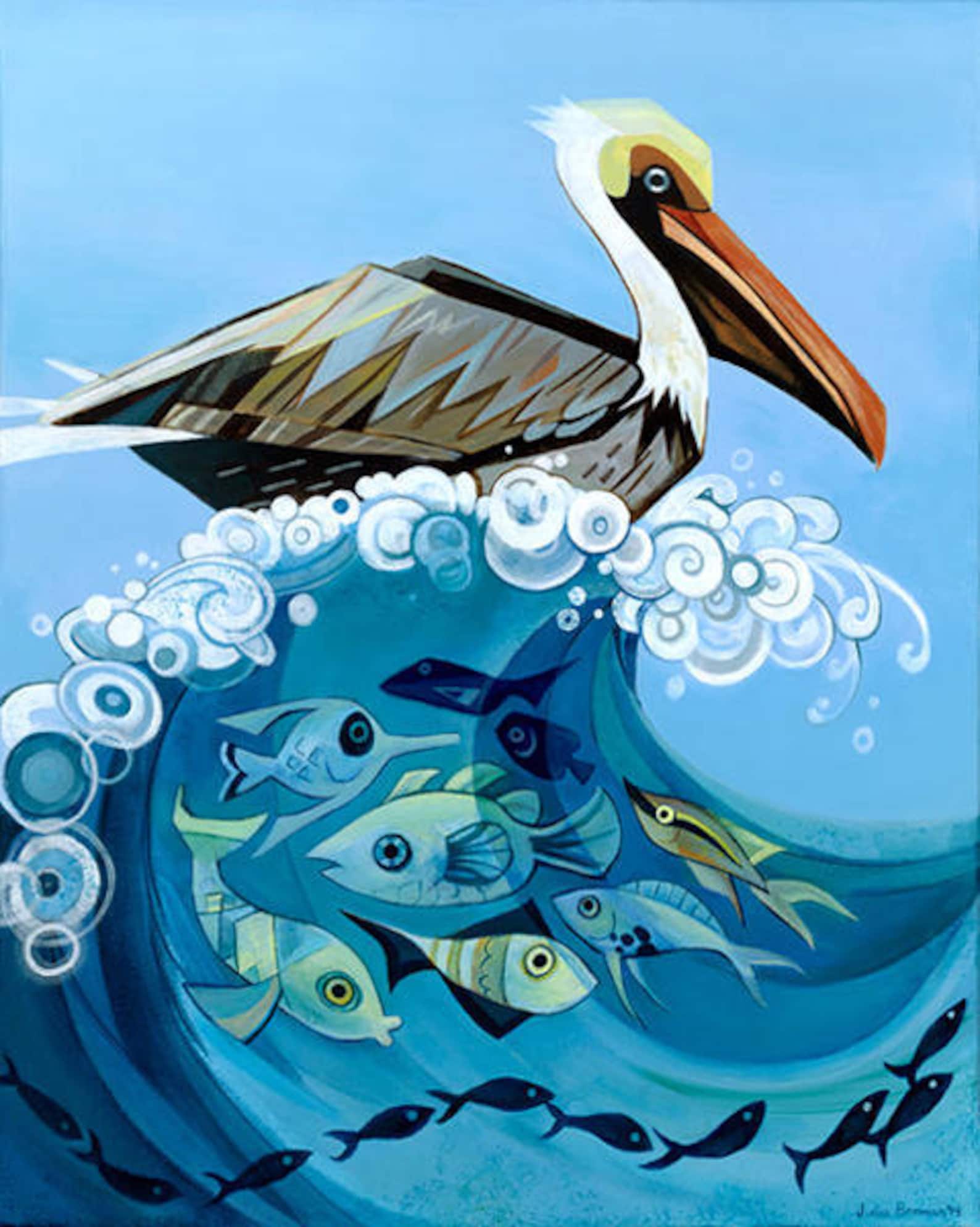 Pelican Fine Art Print on Canvas or Paper - Etsy