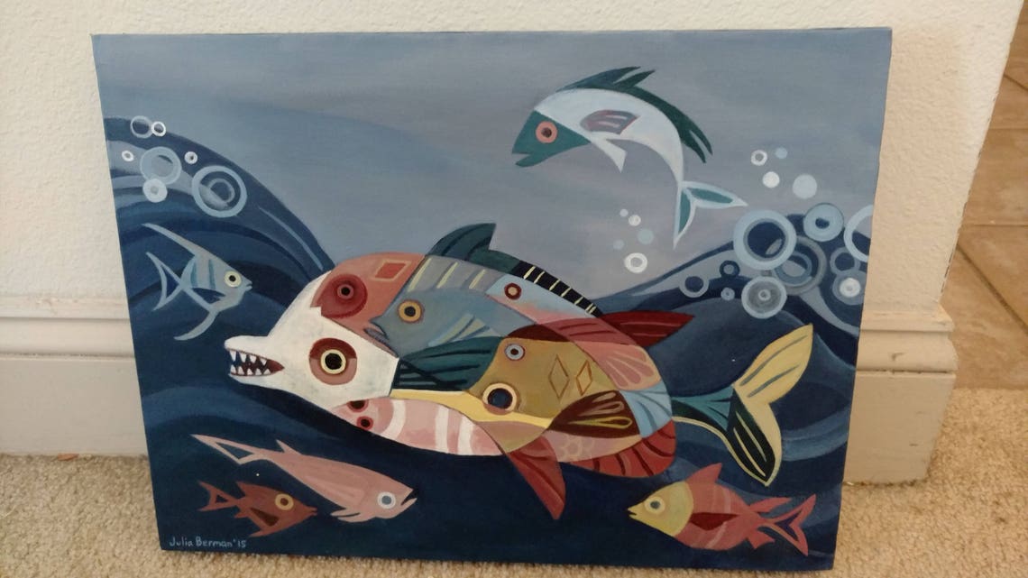 Fish #2 - Original Acrylic Painting - Etsy