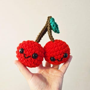Cherries Plush | Stuffed Decoration Plushie Toy | 5 Inches | Handmade ...