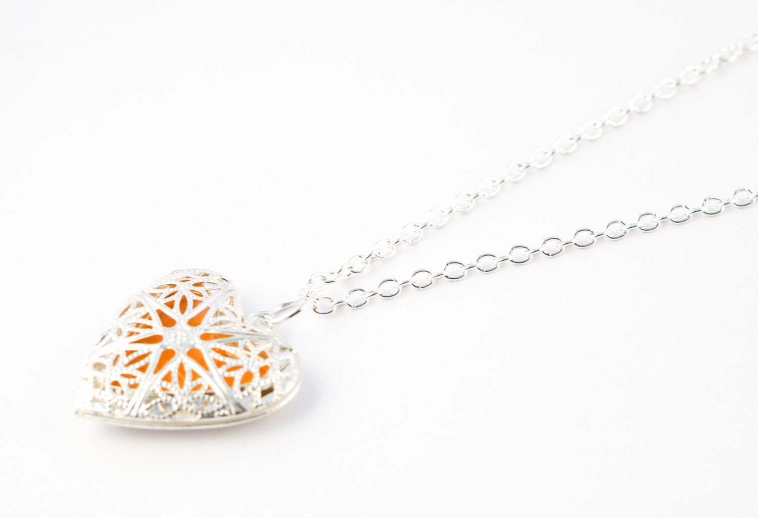 Flaming Yellow Heart of the Sun - Orange Glowing Necklace - Glow in the ...