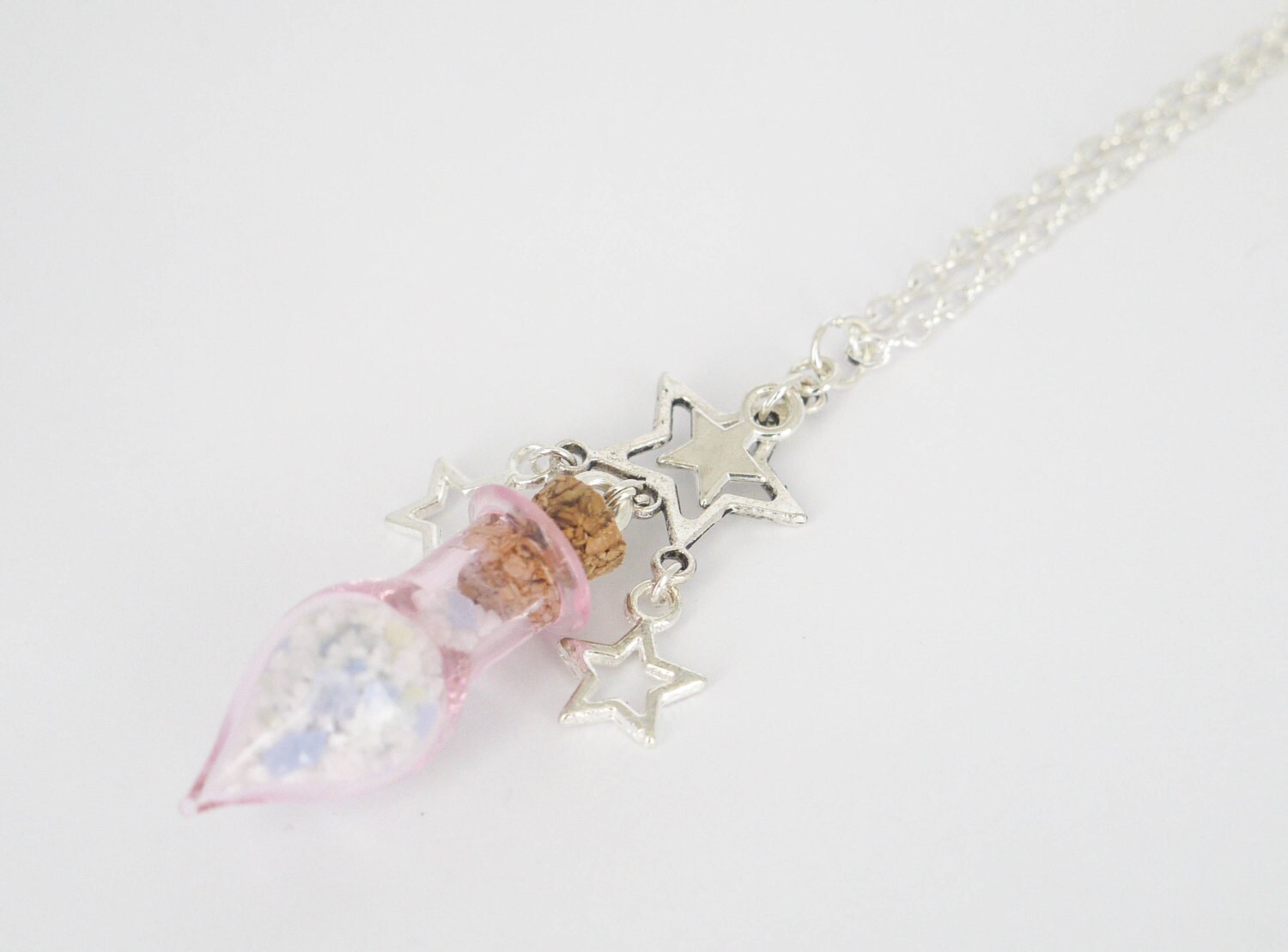 Starlight Necklace Silver Star Necklace Glowing Star Star Bottle ...