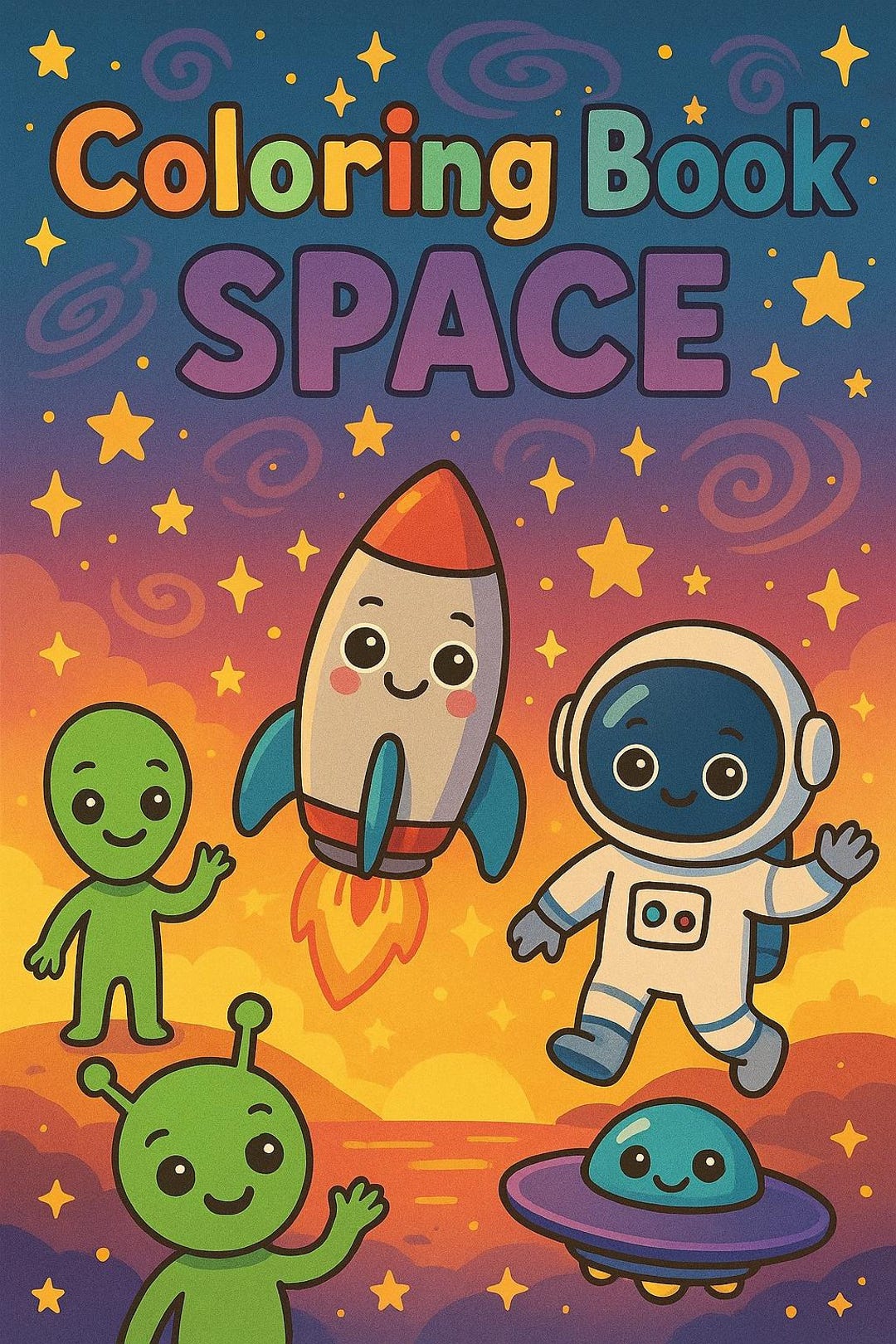 Space Coloring Book for Kids | Printable Outer Space Coloring Pages | Digital Download | Cute ...