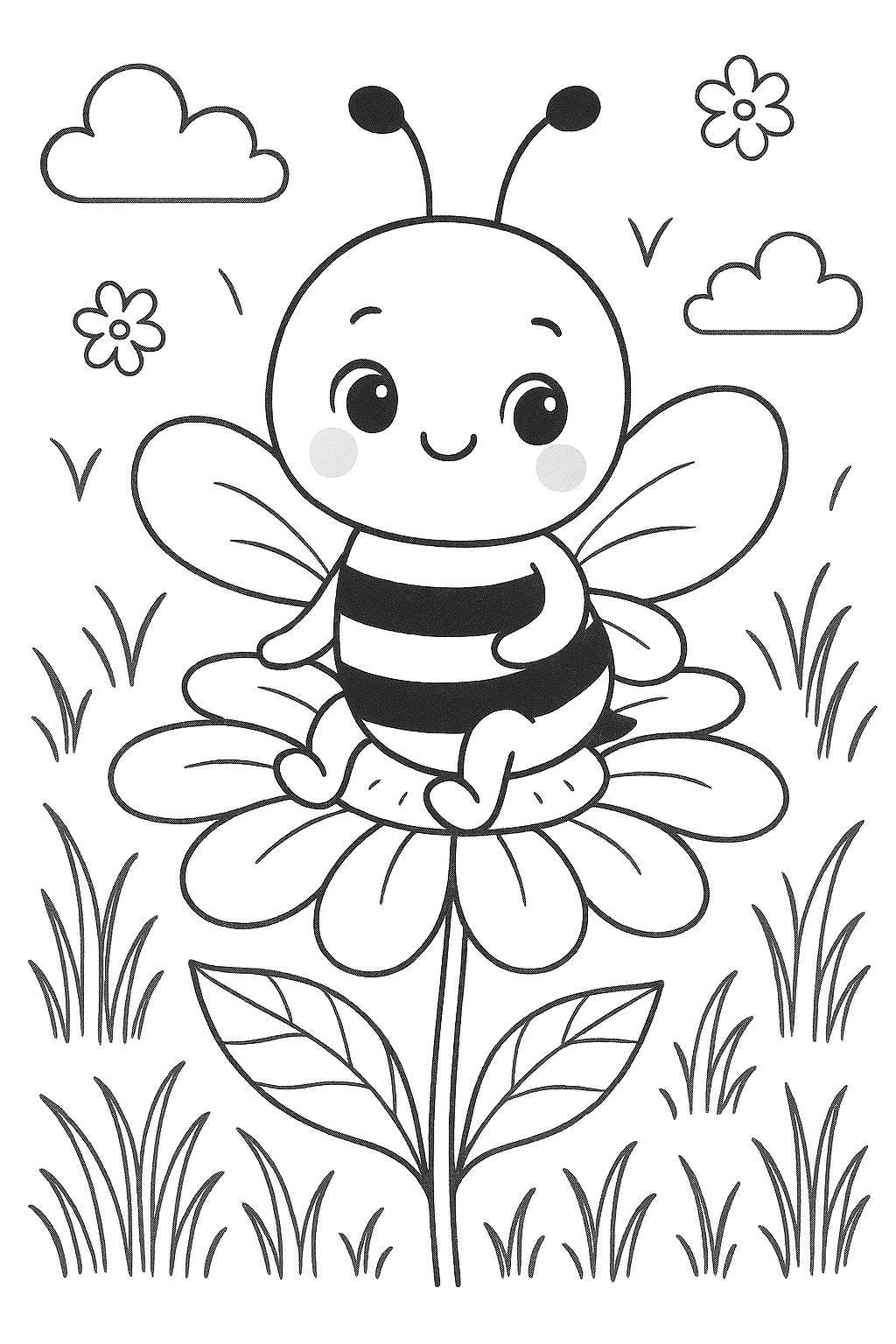 Bee Coloring Book for Kids | Printable Cute Bee Coloring Pages ...