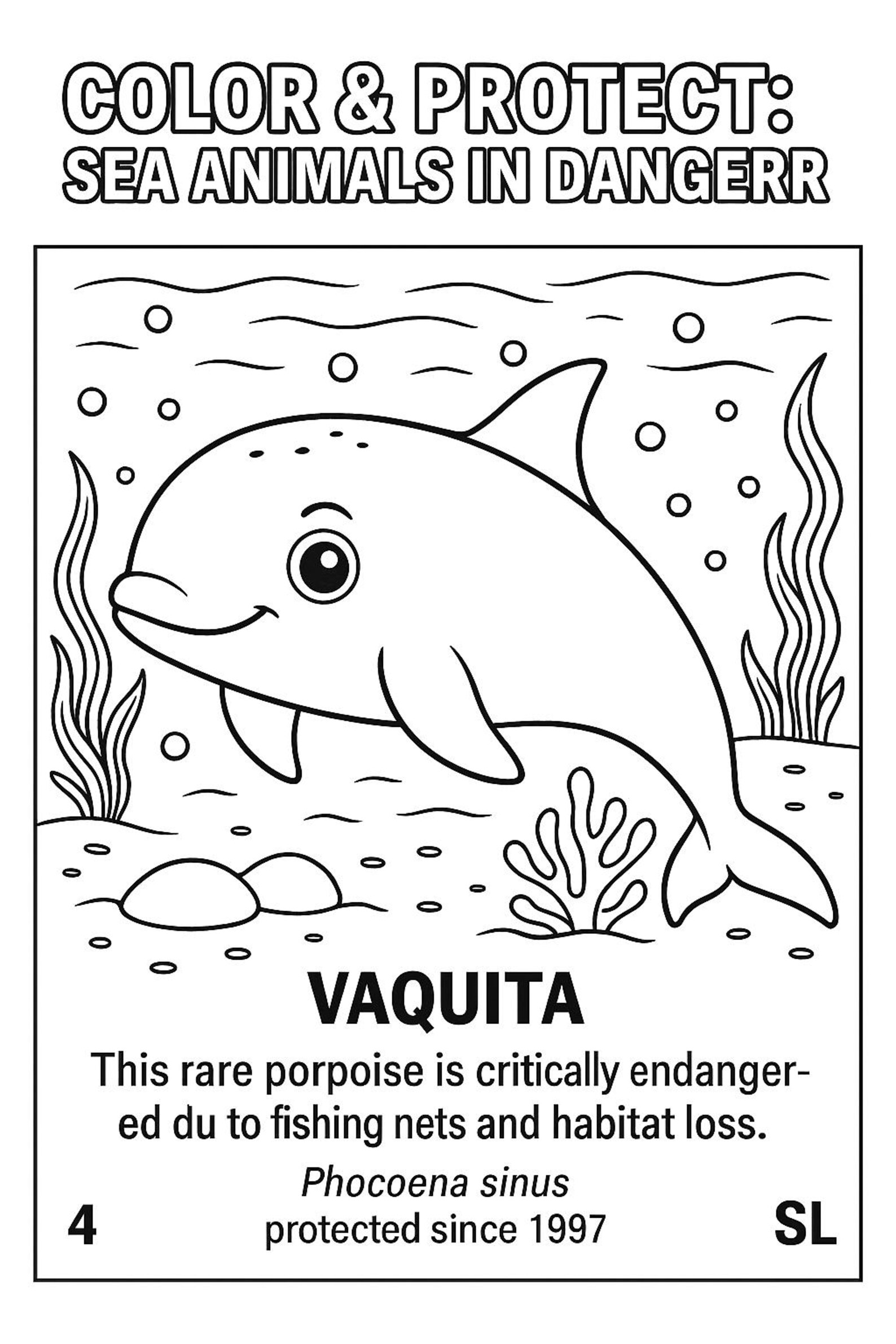 Color and Protect: Sea Animals in Danger – Educational Kids Coloring ...