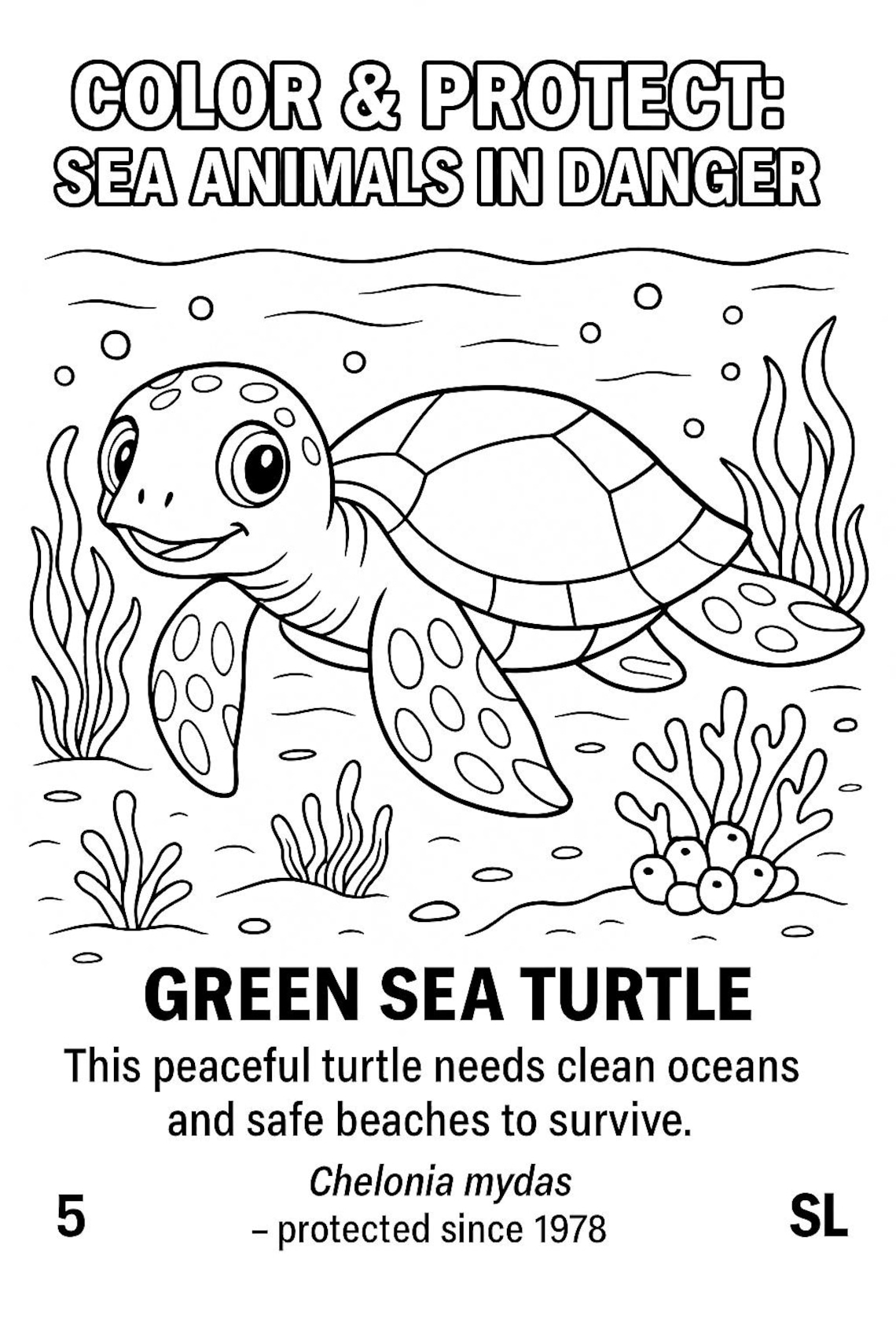 Color and Protect: Sea Animals in Danger – Educational Kids Coloring ...