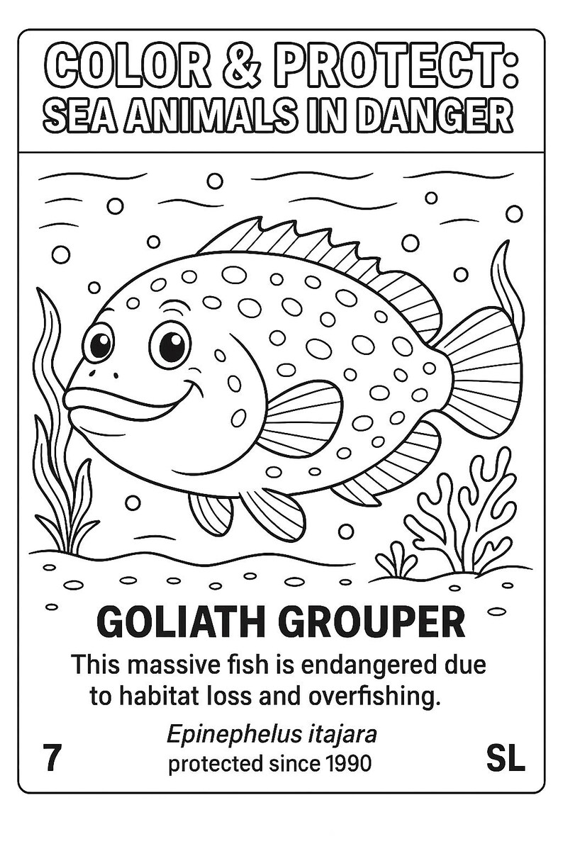 Color and Protect: Sea Animals in Danger – Educational Kids Coloring ...