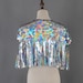 Blue & Pink Tinsel Cape, Festival Fashion, Fringe Cape, Party Cape ...
