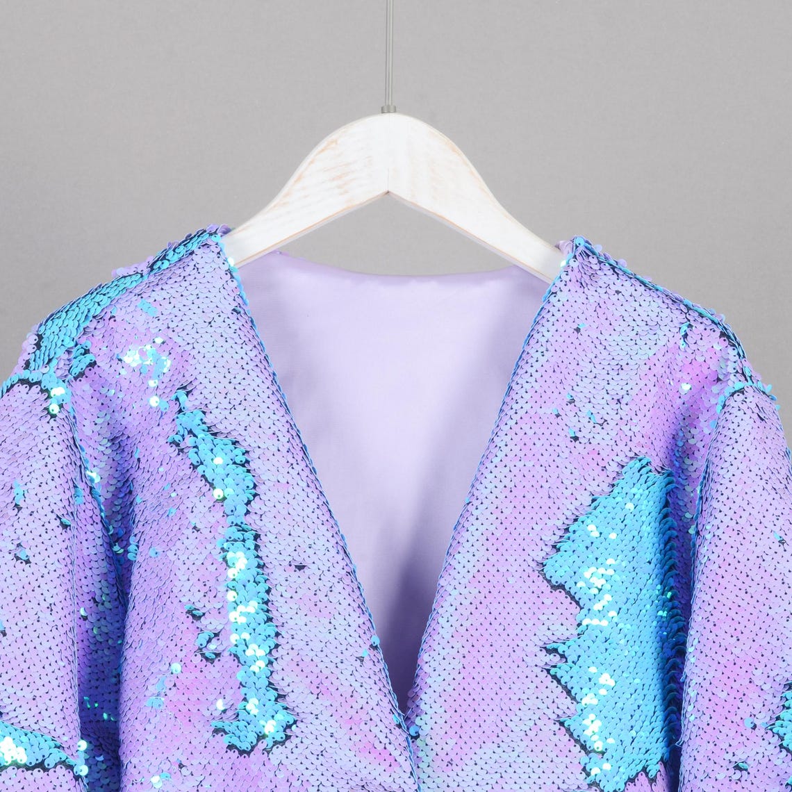 Purple Flip Sequin Top: Tassels Sequins Rave Festival Cropped Jacket - Etsy