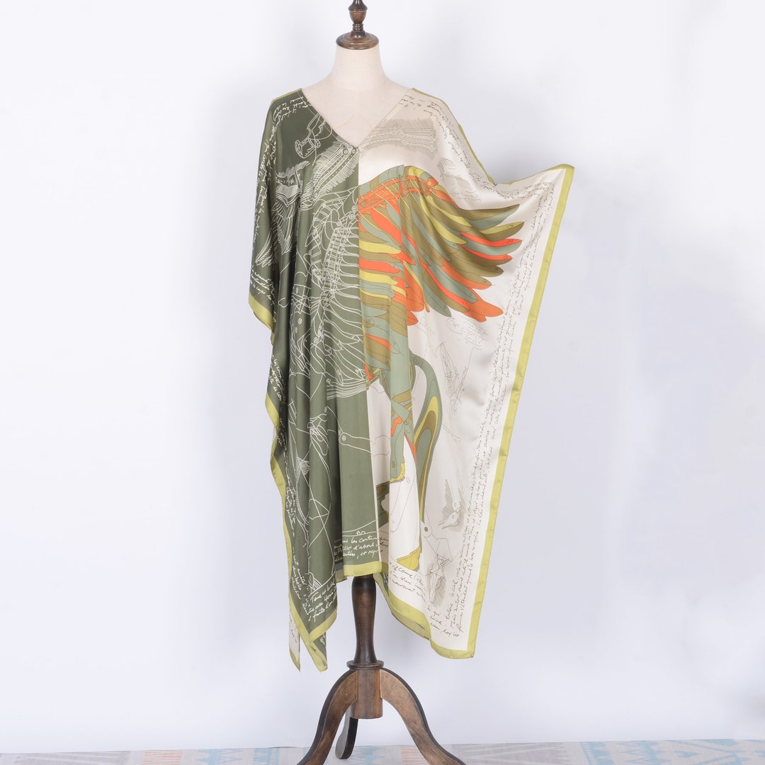 V-neck Kaftan,army Green Horses,plus Size,bohemian Kaftan,vacation ...