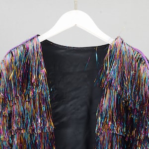 Rainbow Tinsel Fringe Jacket,personalized Gift for Her,bridal Jacket ...