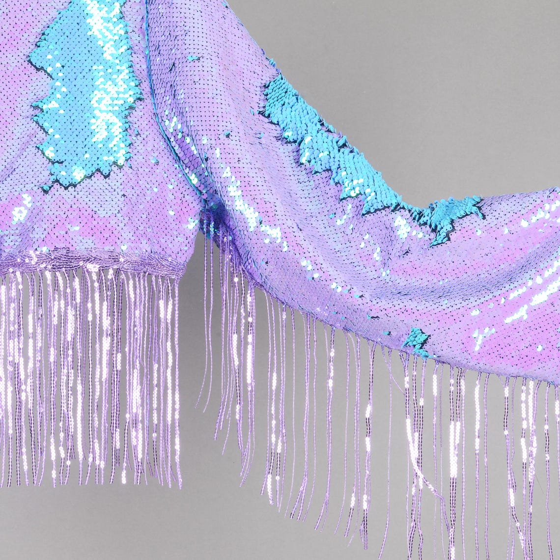 Purple Flip Sequin Top: Tassels Sequins Rave Festival Cropped Jacket - Etsy