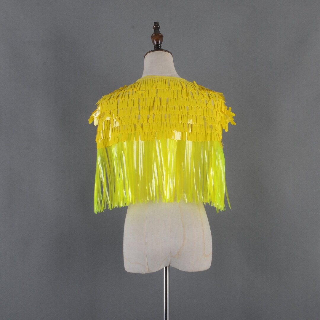 Yellow Sequins Cape,tinsel Festival Cape,iridescent Cape,tinsel Cape ...