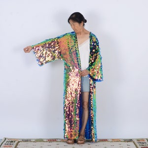 Sequin Kimono,mermaid Sequin Festival Kimono,sequin Duster,rave ...