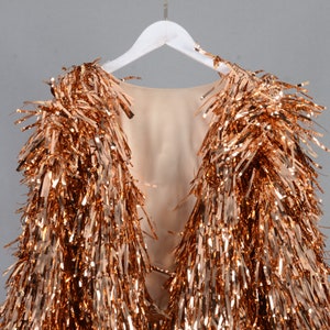 Champagne Gold Tinsel Jacket,personalized Gift for Her,tinsel Dress ...
