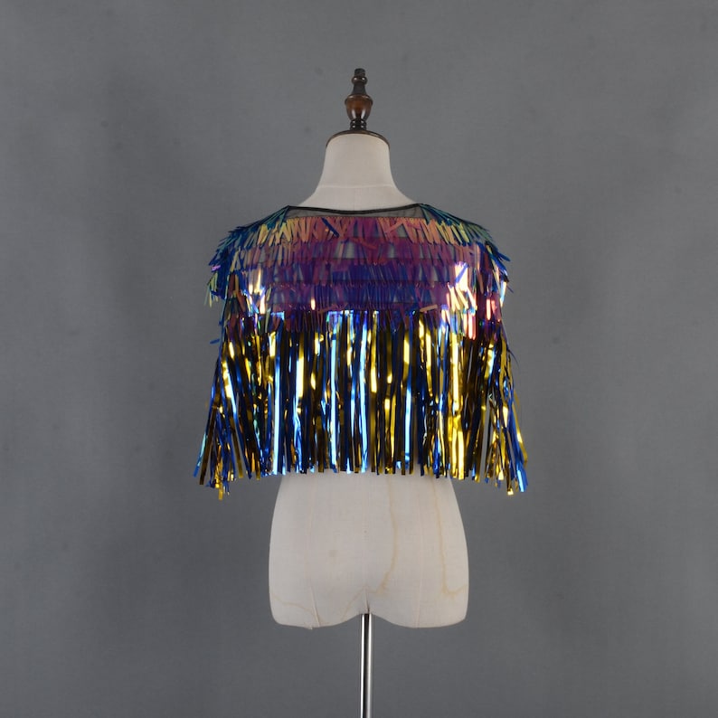 Holographic Sequin Tinsel Cape: Festival Party Bridal Cover-up - Etsy