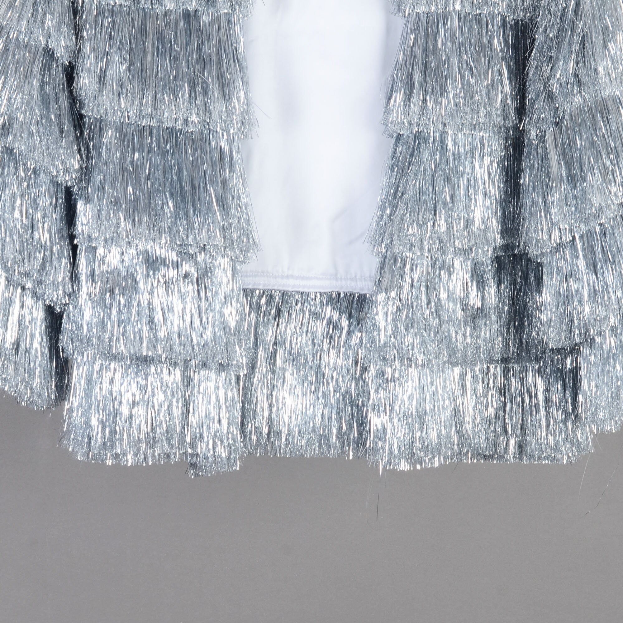Silver Tinsel Fringe Jacket: Handmade Party Clothing - Etsy