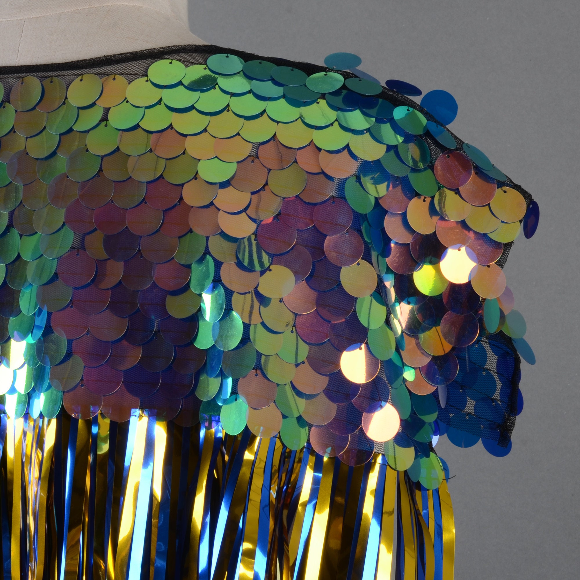 Holographic Sequin Tinsel Cape: Festival Party Wear - Etsy