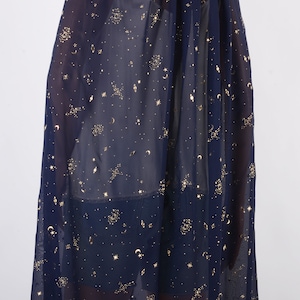 Navy Chiffon Hooded Cape: Gold Starry Cosplay Cloak - Etsy