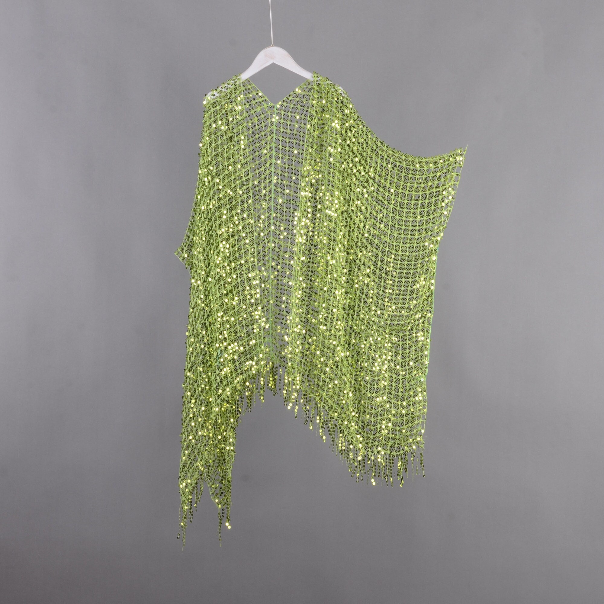 Green Sequin Kimono: Sheer Boho Beach Cover-up - Etsy