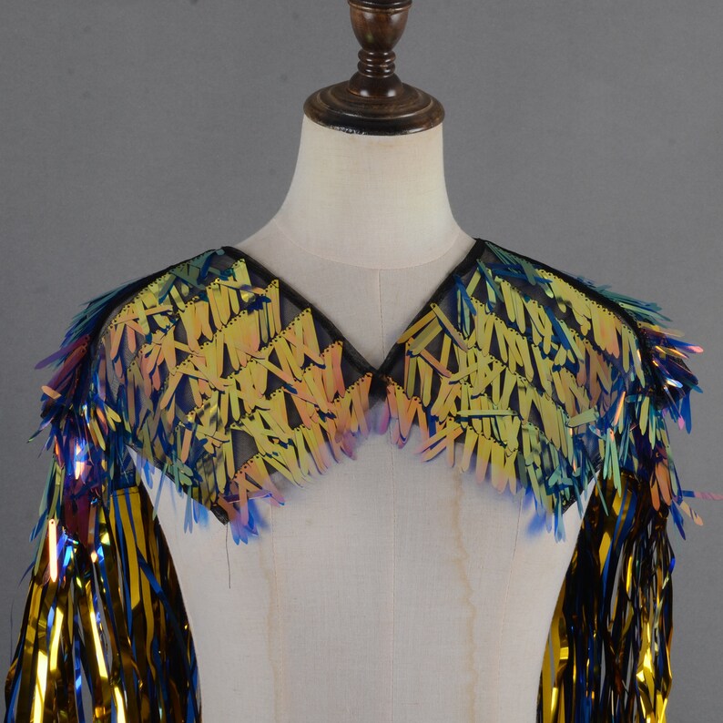 Holographic Sequin Tinsel Cape: Festival Party Bridal Cover-up - Etsy