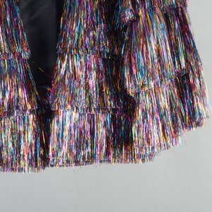 Rainbow Tinsel Fringe Jacket,personalized Gift for Her,bridal Jacket ...
