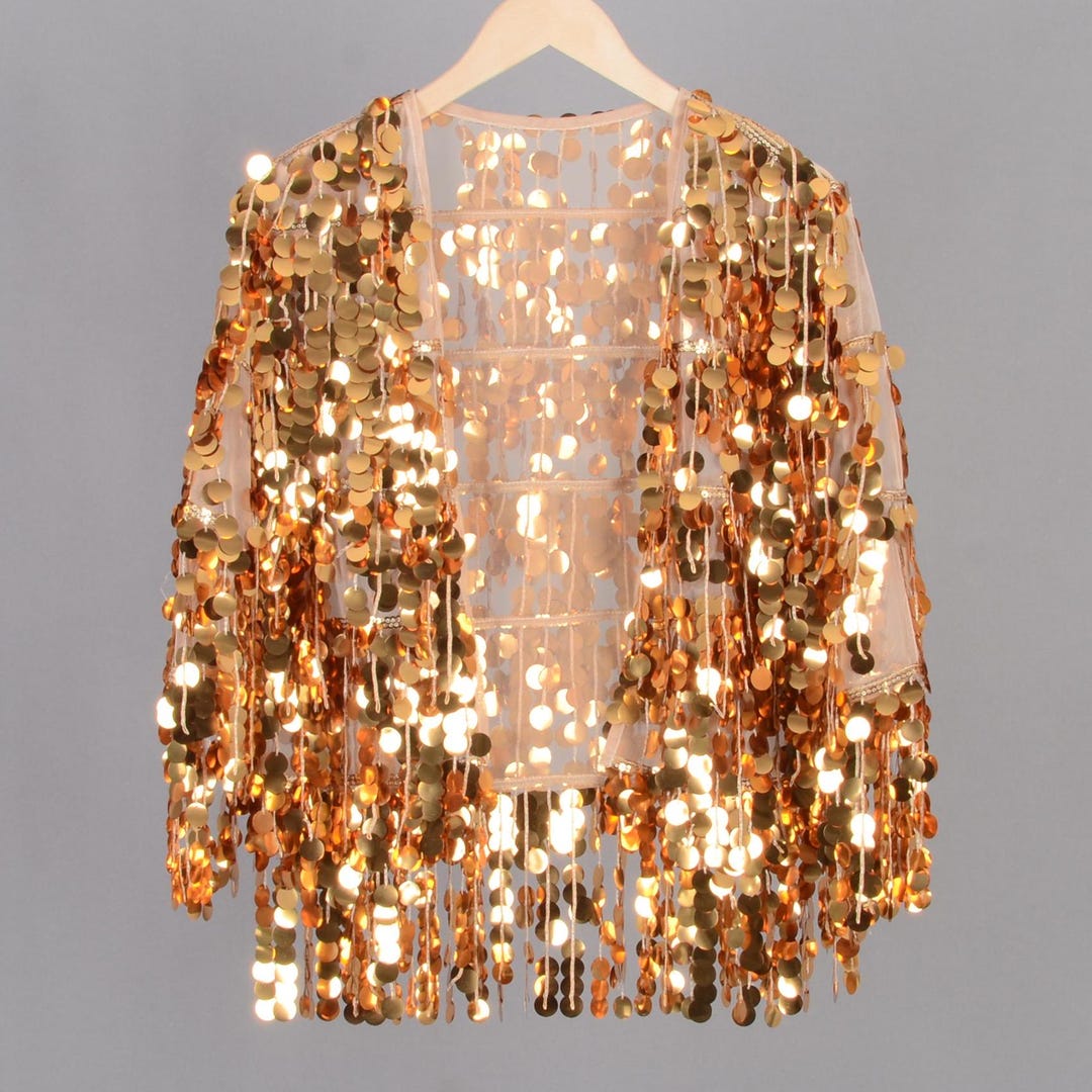 Gold Summer Tinsel Fringe Jacket,personalized,bridal Jacket,wedding ...