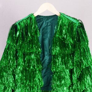 Green Tinsel Fringe Jacket,personalized Gift for Her,bridal Jacket ...