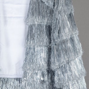 Silver Tinsel Fringe Jacket: Handmade Party Clothing - Etsy
