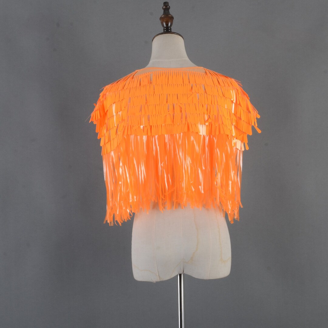Orange Sequins Cape,festival Cape,iridescent Cape,tinsel Cape,pride ...