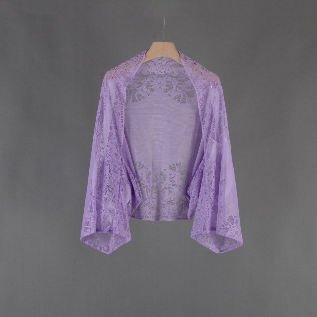Purple Lace Shrug,wedding Shrug,bridal Shawl,loose Fit,bolero,shawl,party Wrap,lavender Purple ...