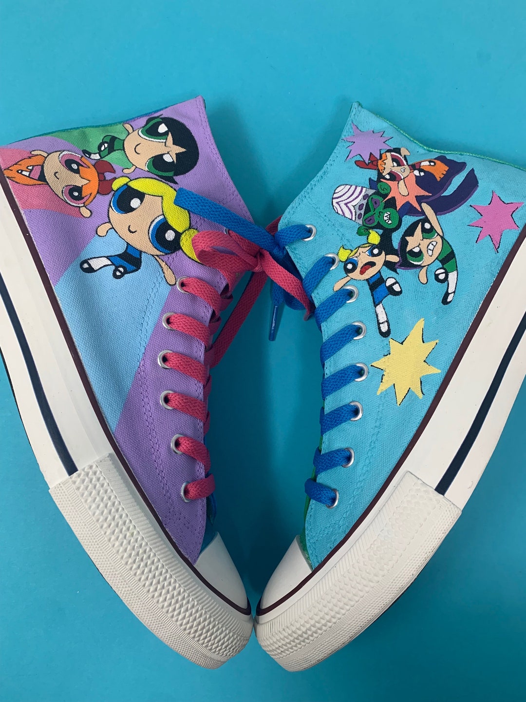 The Powerpuff Girls, Custom Hand Painted Sneakers. - Etsy