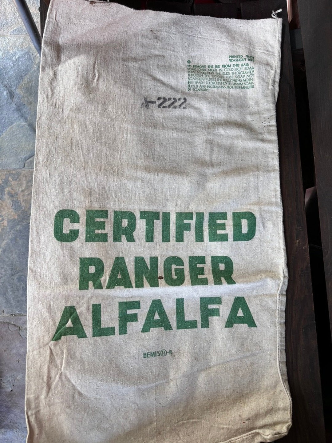 Vintage Grain Sack Certified Ranger Alfalfa Wall Hanging Feed Seed Sack ...