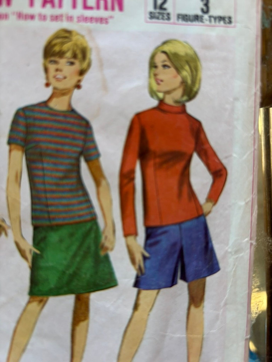 Cut but Complete 1960s Mod Mini Skirt Culottes and Top Simplicity 7218 ...