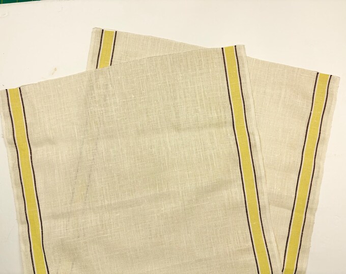 Vintage Linen Toweling Fabric Kitchen Dish Towels Green Chartreuse ...