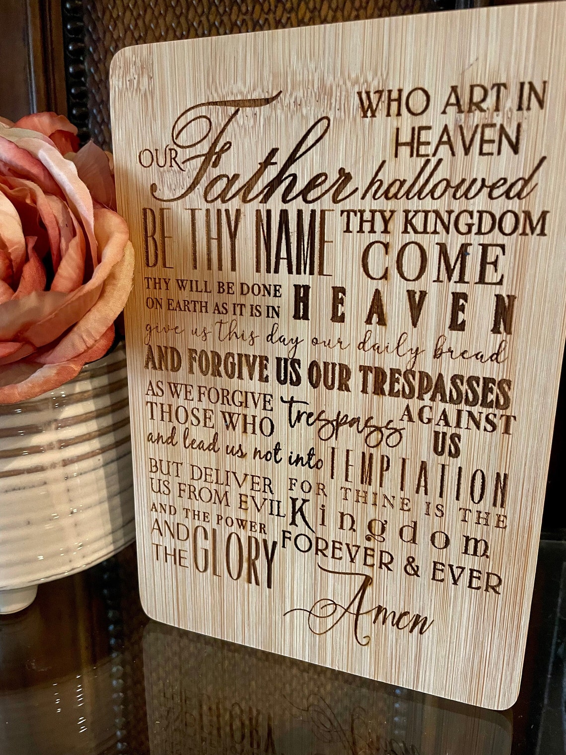 The Lords Prayer SVG File Only Engraved Prayer No - Etsy