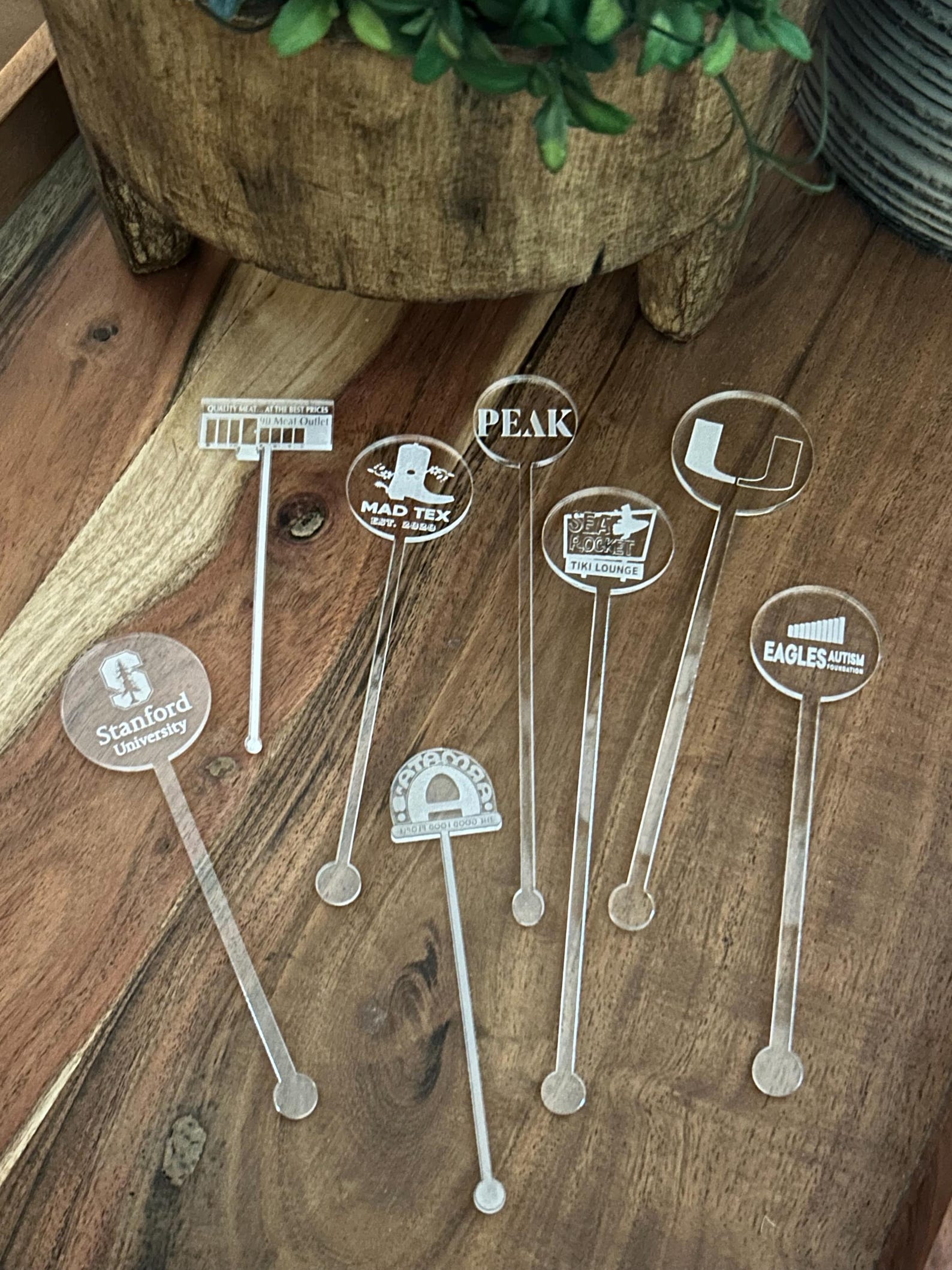 Personalized Logo Drink Stirrers: Custom Acrylic Swizzle Sticks - Etsy