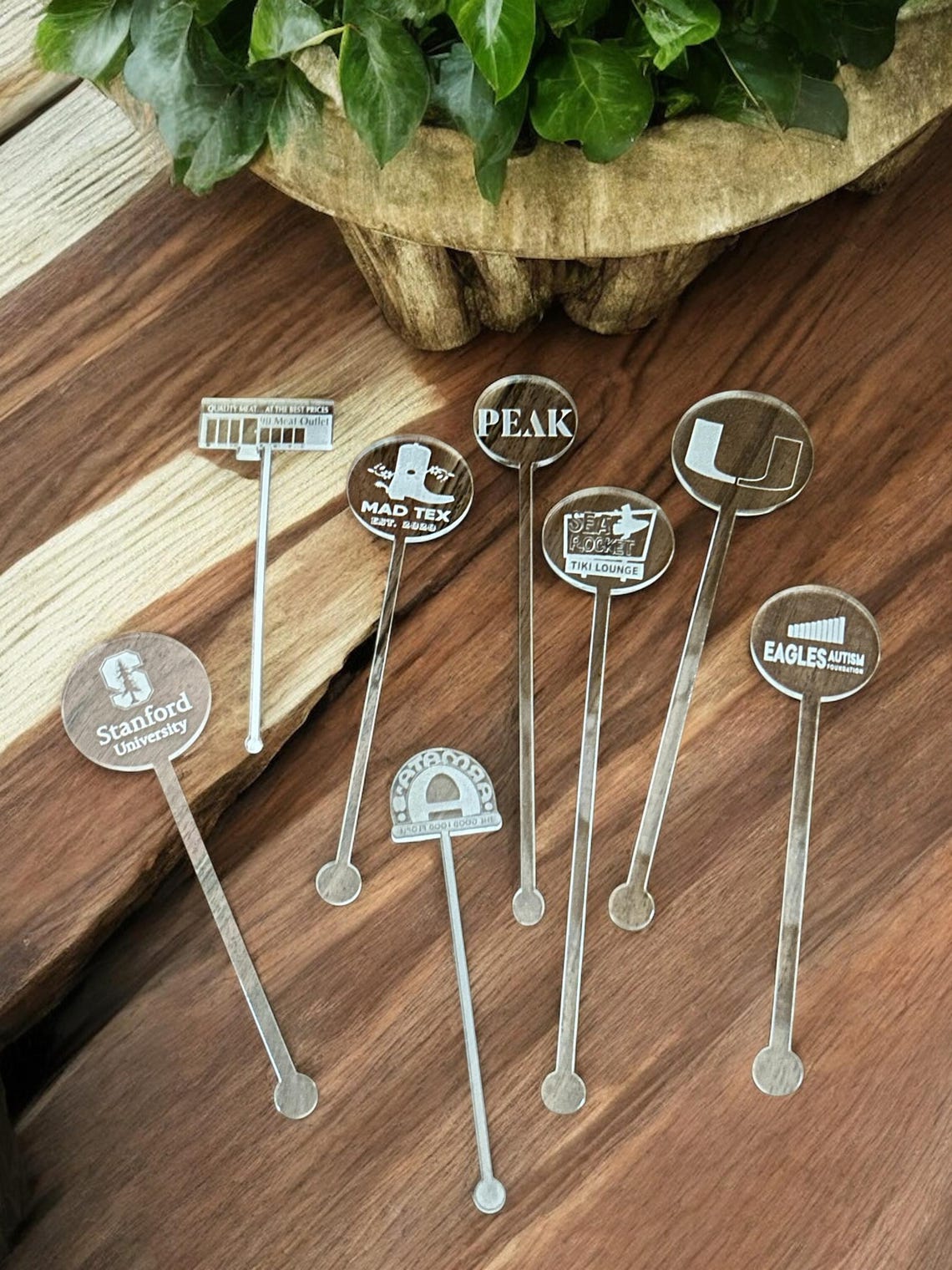 Personalized Logo Drink Stirrers: Custom Acrylic Swizzle Sticks - Etsy