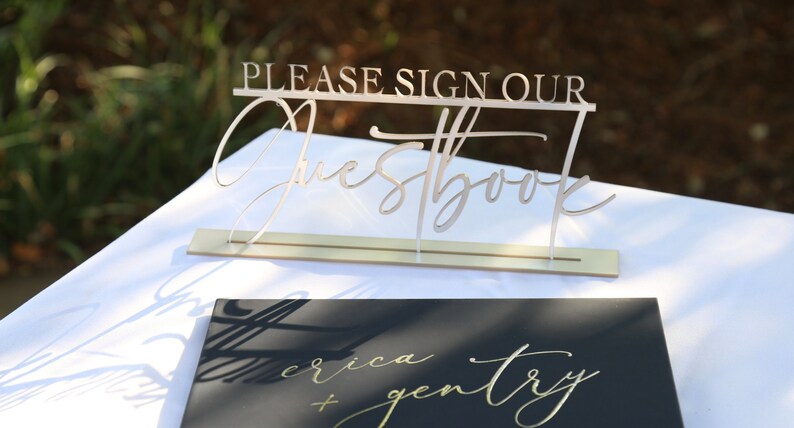 Guestbook Wedding Sign With Stand SVG Guestbook Table Sign - Etsy