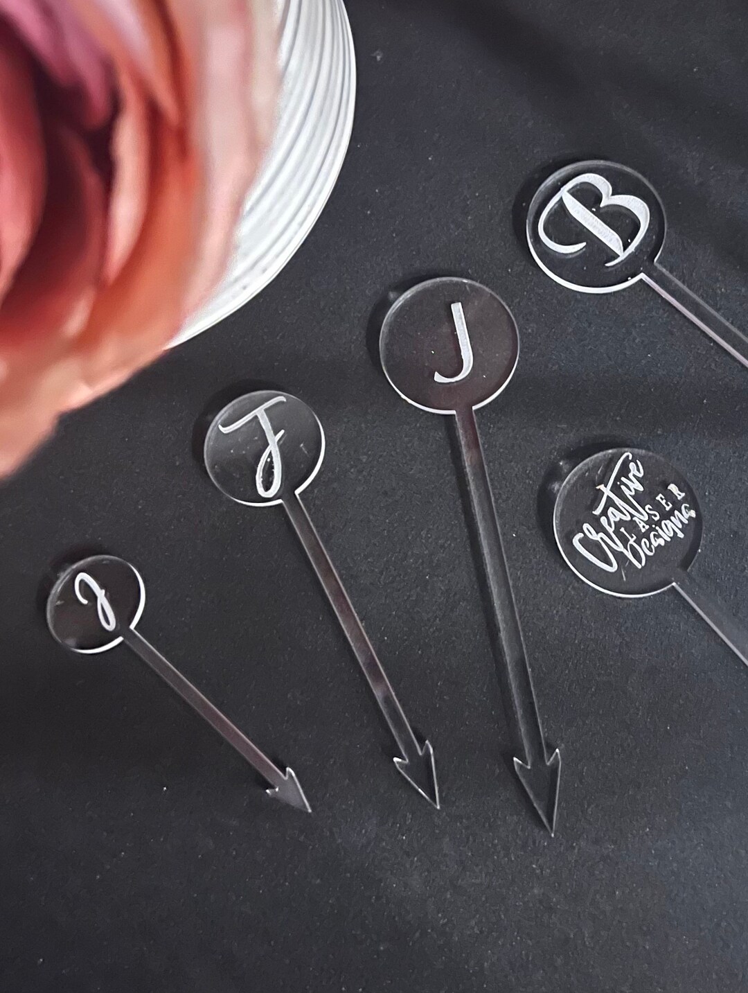 Engraved Appetizer Stick - Acrylic Food Cocktail Skewers Stick, Wedding ...