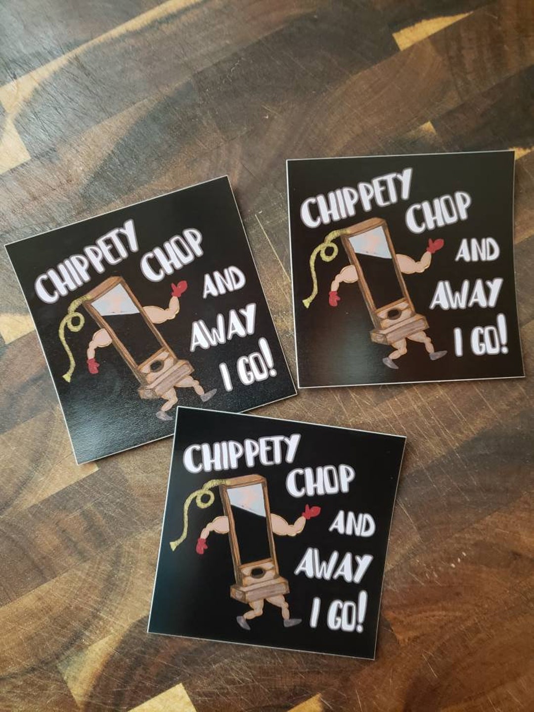 Chippety Chop Guillotine Square Vinyl Sticker - Etsy