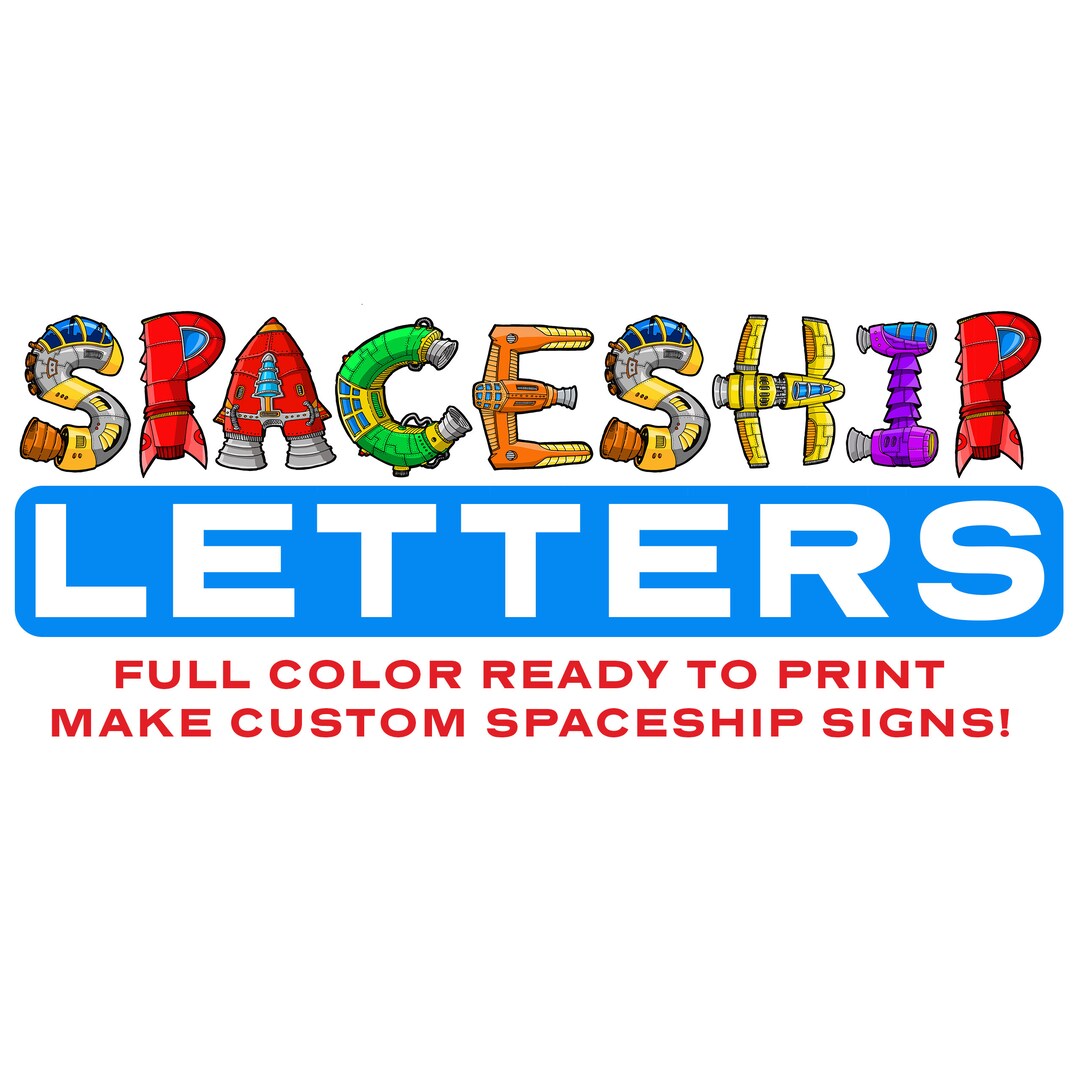 Spaceship Letters, Letters for Sign Making, - Colorbook4nerdlings, by ...