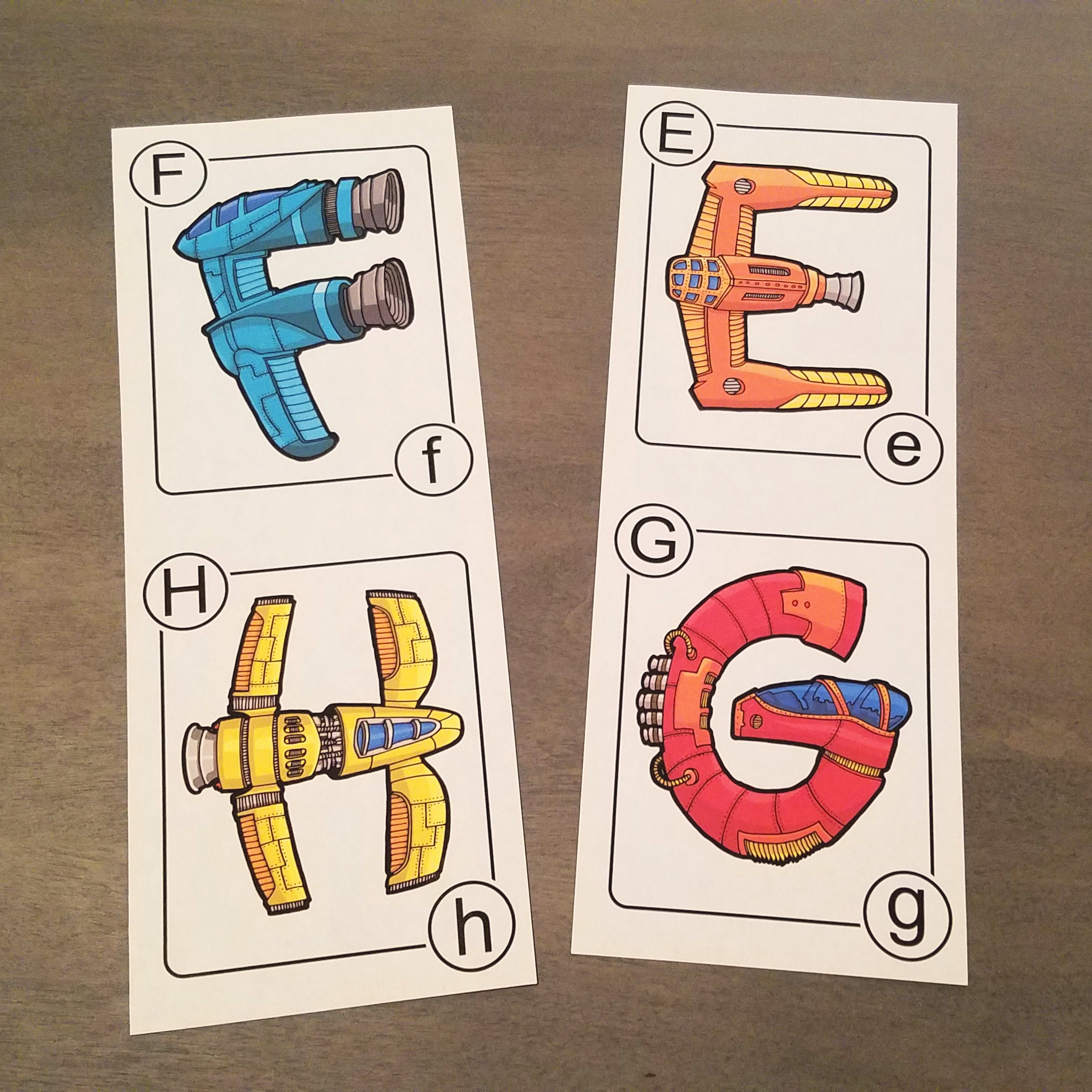 Spaceship Letter Flashcards - Colorbook4nerdlings by Sean Mcmenemy - Etsy