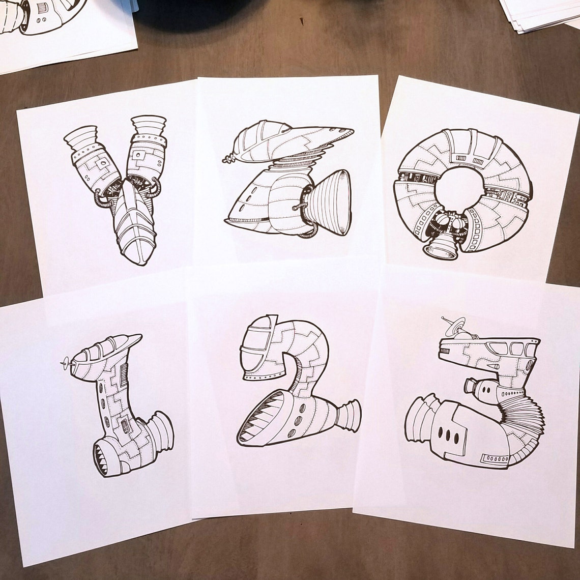 ABC, 123 Spaceship Letters Alphabet Coloring Book by Sean Mcmenemy ...