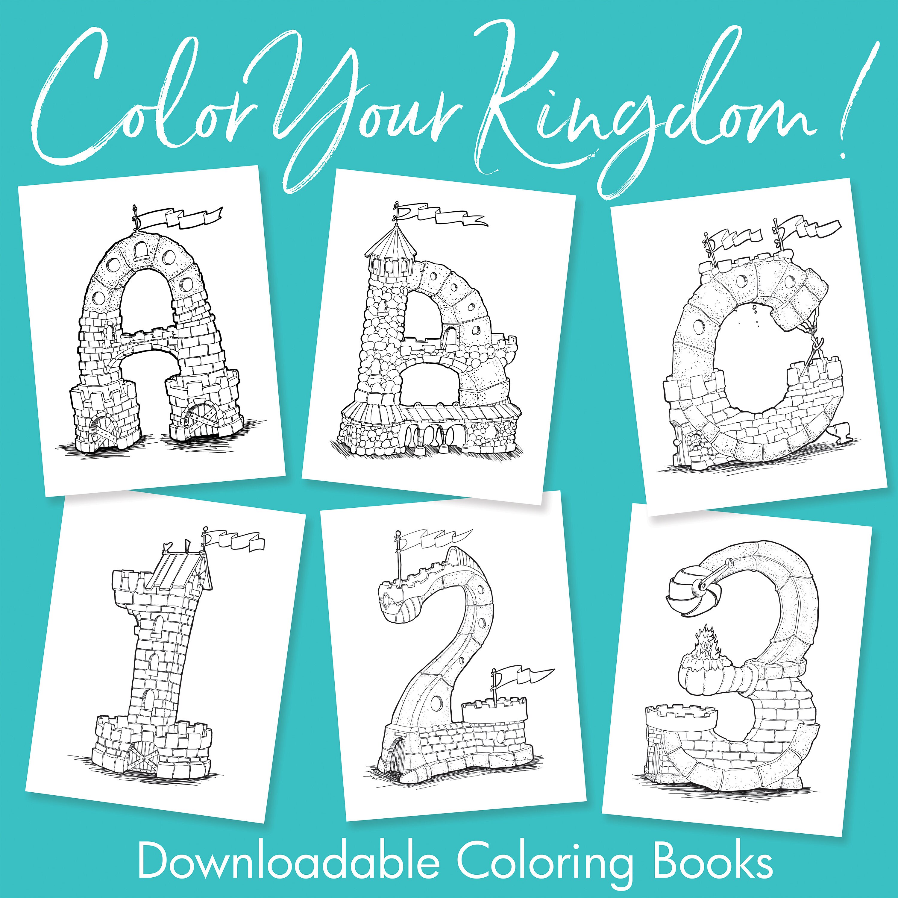 Castle ABC 123 Coloring Books - Colorbook4nerdlings by Sean Mcmenemy - Etsy