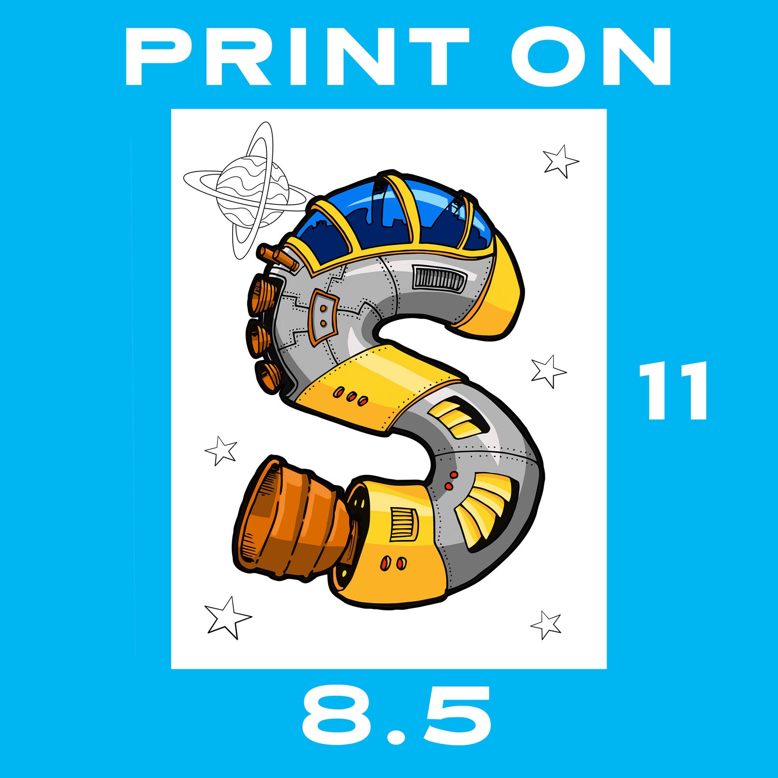 Spaceship Letters, Letters for Sign Making, - Colorbook4nerdlings, by ...