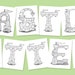 Castle ABC 123 Coloring Books Colorbook4nerdlings by Sean - Etsy