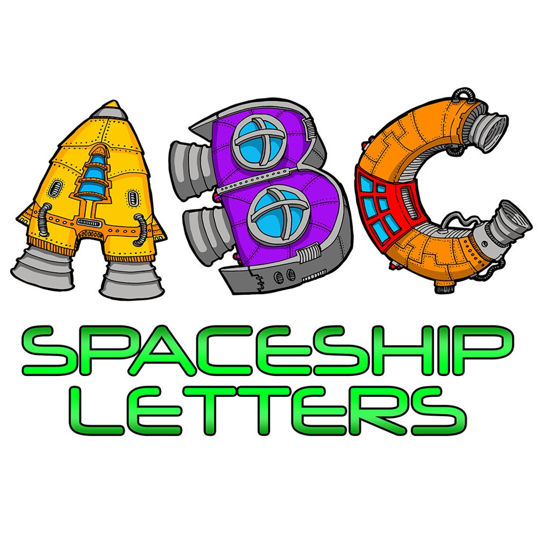 ABC, 123 Spaceship Letters Alphabet Coloring Book by Sean Mcmenemy ...