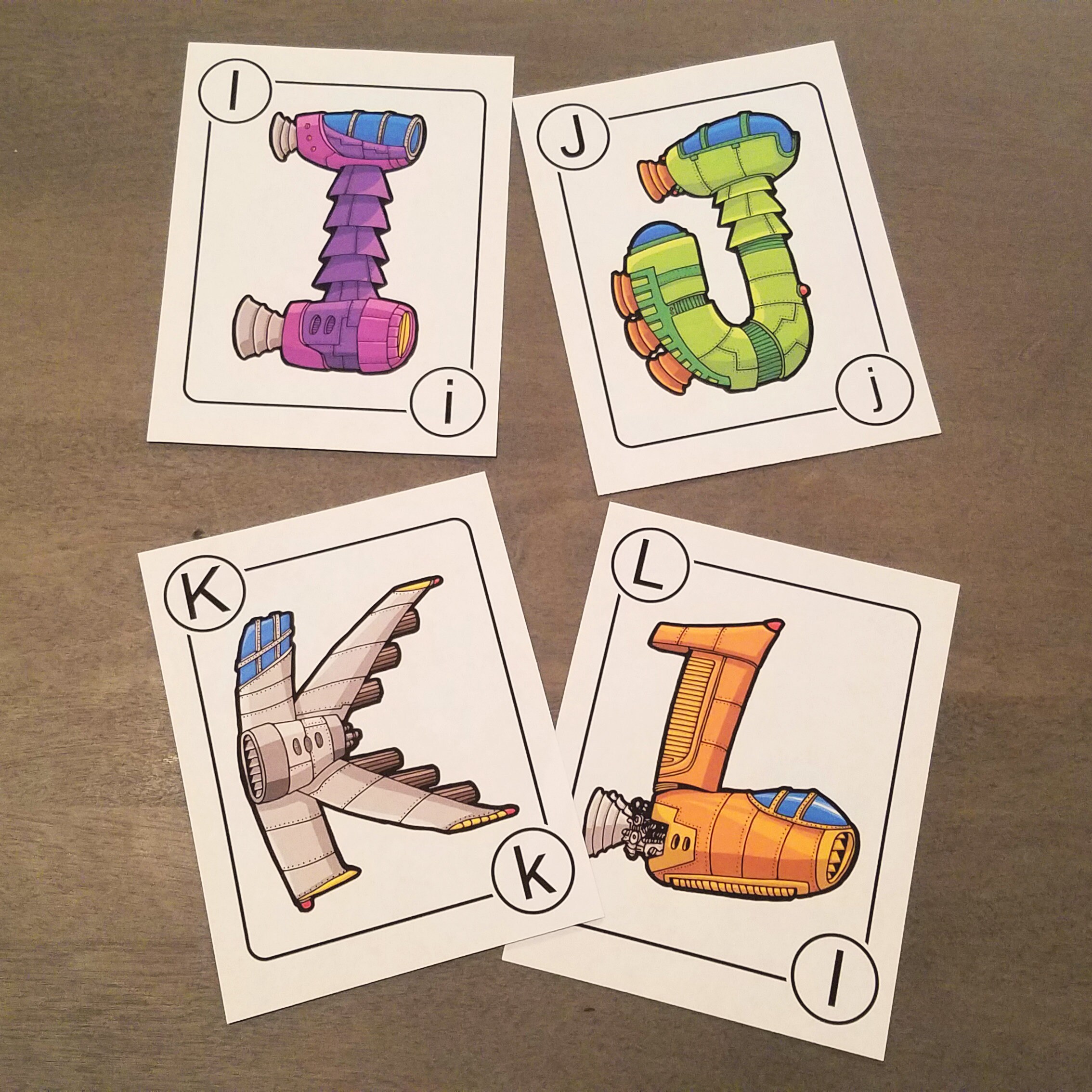 Spaceship Letter Flashcards - Colorbook4nerdlings by Sean Mcmenemy - Etsy