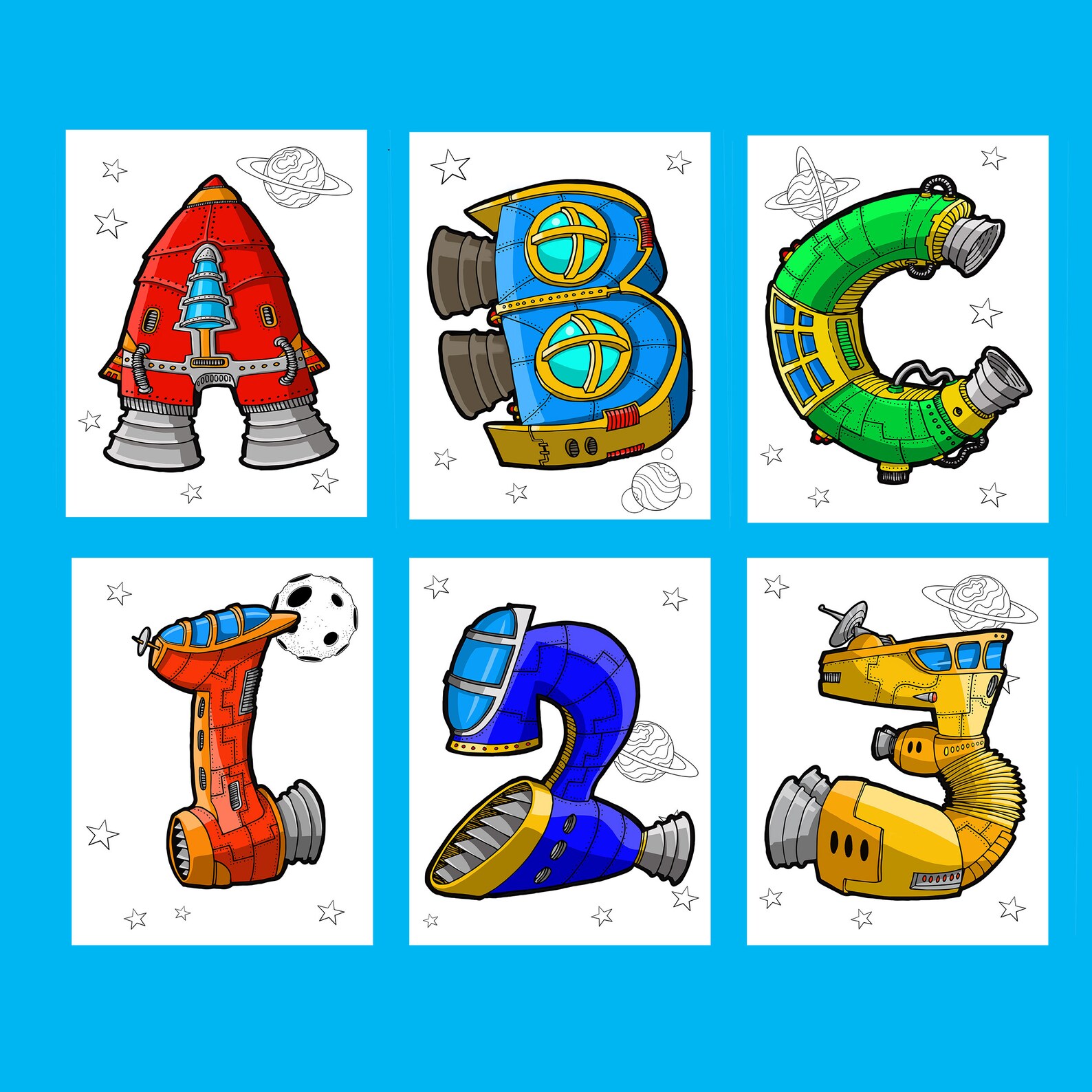 Spaceship Letters, Letters for Sign Making, - Colorbook4nerdlings, by ...