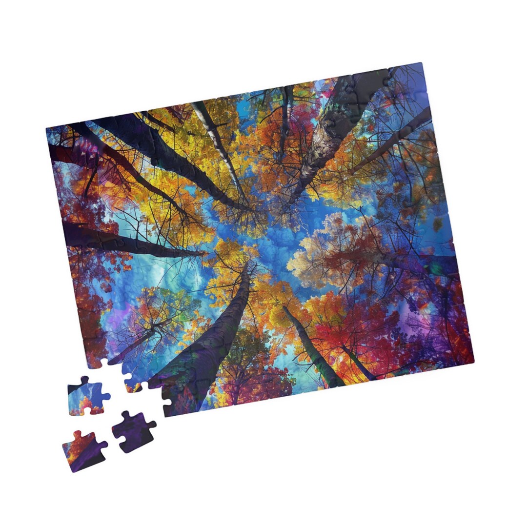 ON SALE, Colorful Trees Sky Puzzle (110, 252, 520, 1014-piece), Jigsaw ...
